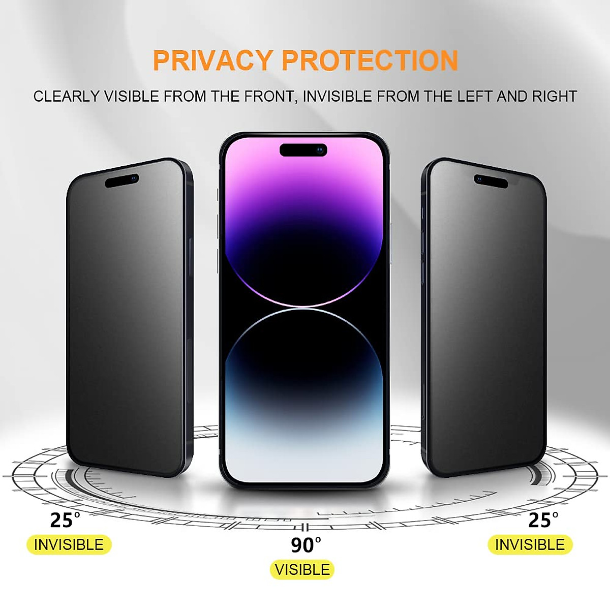 ZUKDO for iPhone 14 Pro Max 6.7" Matte Privacy Screen Protector with Camera Lens Protector full coverage Anti-glare anti-spy Tempered Glass Film anti-fingerprint no black border Easy Installation