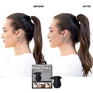 Kitsch PONYFULL Ponytail Volume Enhancer, Volumizing Ponytail Tool, Enhance Ponytail Style for Fine Hair Adds Volume and Lift Perfect for Daily Use & Any Occasion, Hair Accessories for Women (Black)