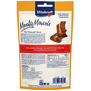 Vitakraft Meaty Morsels Treats for Dogs - Chicken with Beef and Carrots - Super Soft Dog Treats - Two Layers of Gently Oven-Baked Meaty Goodness - Multi Pack of 4