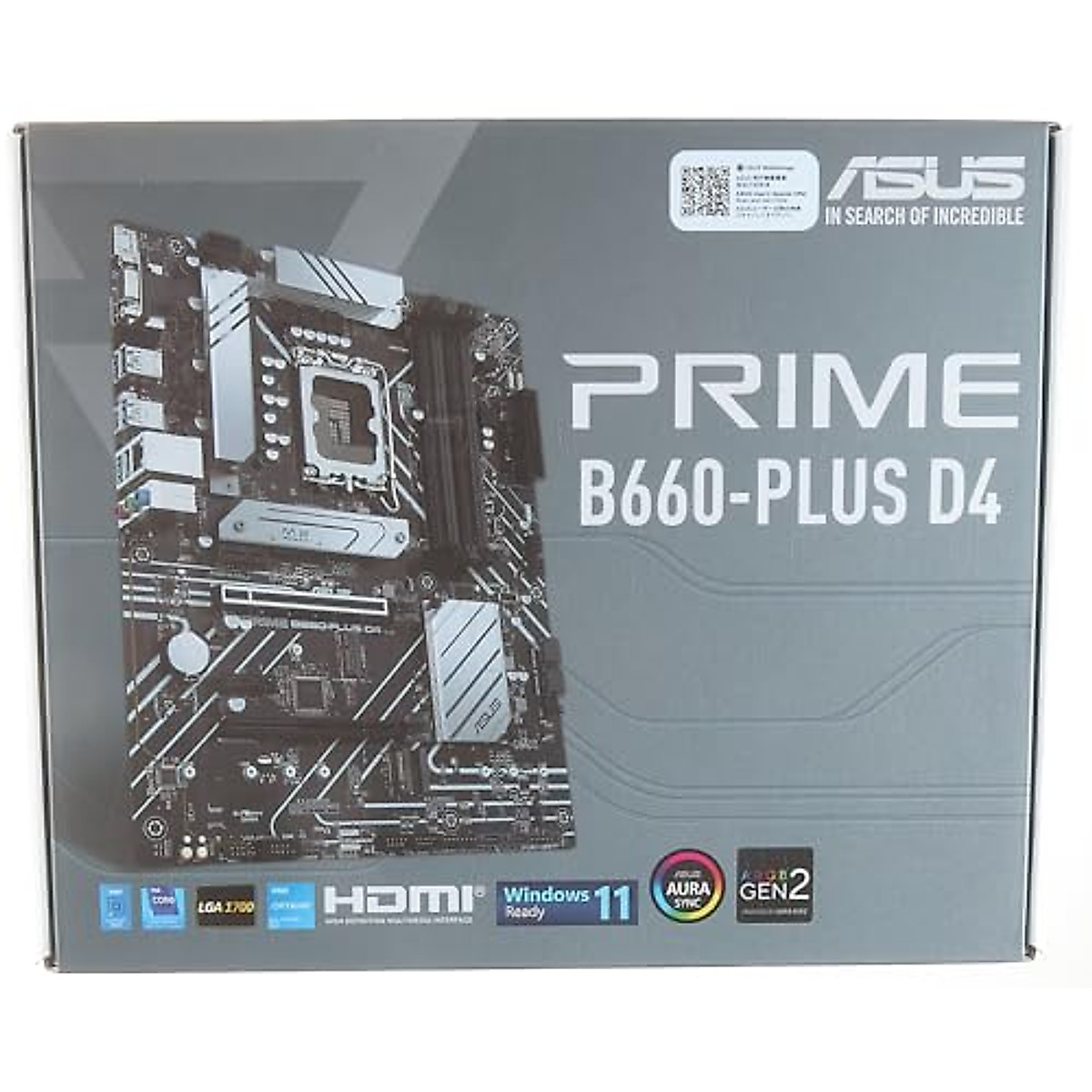 ASUS Prime B660-PLUS D4 LGA 1700(Intel 12th Gen) ATX Motherboard(PCIe 4.0, DDR4,3xM.2 Slots, 2.5Gb LAN, Rear USB 3.2 Gen 2x2 Type-C, Front USB 3.2 Gen 1 Type-C, Thunderbolt 4 Header Support)