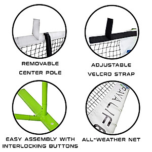 RayaLife Portable Pickleball Net & Badminton Net 2 in 1-22ft Width Standard Pickleball Net Size- Indoor & Outdoor Multi-Sport Pickleball Net – Weatherproof, Durable, Easy Assembly