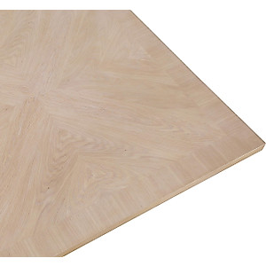 Meridian Furniture 729Oak-T Belinda Collection Mid-Century Modern Dining Table, Solid Wood Base, Natural Finish Oak Wood Veneer MDF Top, Square Top, Fluted Base, 54" W x 54" D x 31" H, Oak