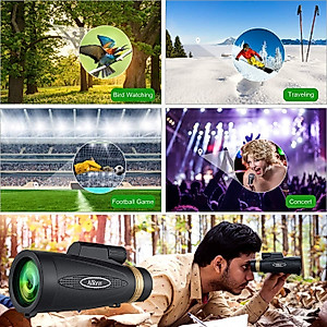 Allkeys HD Monocular Telescope, 16x55 High Power Monocular for Adults with BAK4 Prism & FMC Lens, Day & Low Night Vision, Waterproof Monocular with Upgraded Folding Tripod - Suitable for Bird Watching