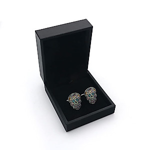 iGame Day Of The Dead Cuff Links Muti-color Brass Material Sugar Skull Design Cufflinks with Gift Box