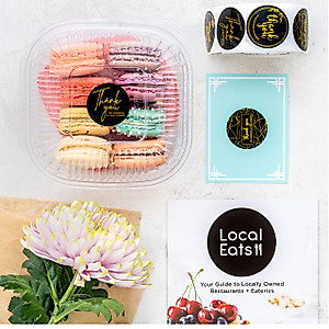 Peachy + Peony - 1.5 Inch Thank You Stickers Small Business - 500 Waterproof Gold Foil Thank You Labels for Packaging, Mailers, Etsy, Bakery – Thank You for Supporting My Small Business Stickers Roll