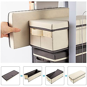 HATTERTOP CD Storage Box Set of 3, DVD Storage Case 14.2 x 6.3 x 5.5 Inch CD Case Storage with Lids & Handles to Store up to 165 Discs for Car Travel Home - Beige