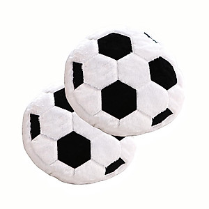 XIYUAN 2Pack 13.8" Football Throw Pillow Plush Soccer Pillow Filled Sports Balls Toy Soft and Durable Soccer Basketball Sports Throw Pillow Cushion Sleep Travel Pillow Sports Toy Gift (Football)