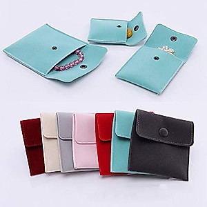Cren Pack of 9 Velvet Jewelry Pouch 3 Sizes Portable Jewelry Gift Bags With Snap Button