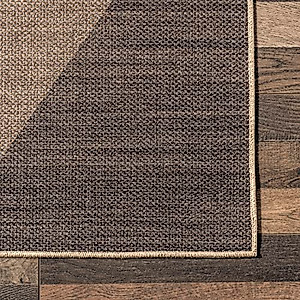 nuLOOM Simple Diamond Easy-Jute Machine Washable Area Rug, 5' x 8', Brown
