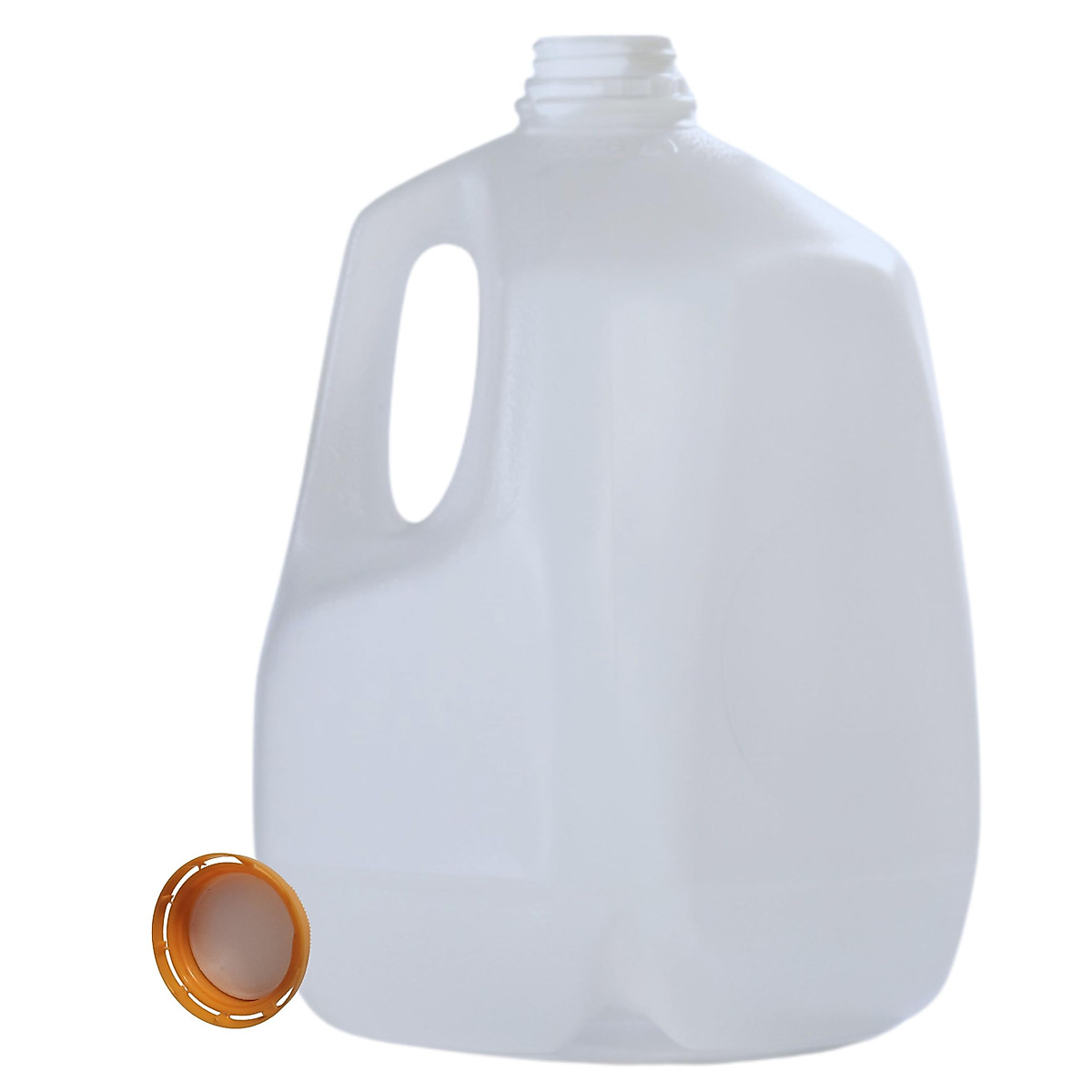 (8 PACK) 128 Oz Empty Plastic Gallon Juice Bottles with Tamper Evident ORANGE Caps - Smoothie Bottles - Ideal for Juices, Milk, Smoothies, Picnic's and Even Meal Prep - Made in USA