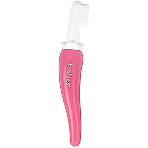 Kushies Flexible Training Toothbrush for Infants Fuschia, 1% Silicone, Latex Free