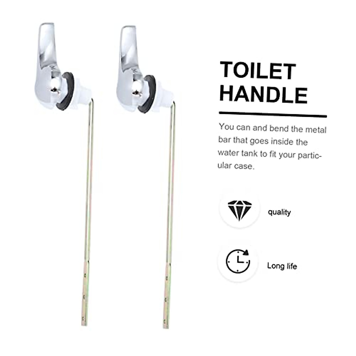OSALADI 2pcs Old Fashioned The Switch Copper Rod Water Tank Toilet Single Push Flushing Toilet Water Tank Switch Toilet Flush Handle Water case switches Button Toilet Tank Accessory