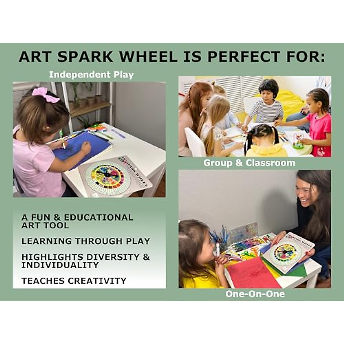 Art Spark Wheel for Kids | Interactive Art Activity to Inspire Creativity | Educational Drawing & Painting Toy | Ages 5+ | Fun Arts & Crafts for Classroom | Perfect for Teachers, Parents, & Artists