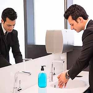 2 Pcs 10 Ounce Clear Plastic Pump Bottle Dispenser, Refillable Empty Bottle Container with Pump for Essential Oil Soap Lotion Shampoo.