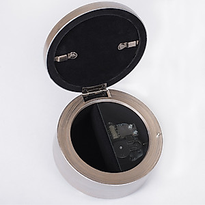 Cottage Garden Love You More Brushed Silvertone Jewelry Music Box Plays Amazing Grace