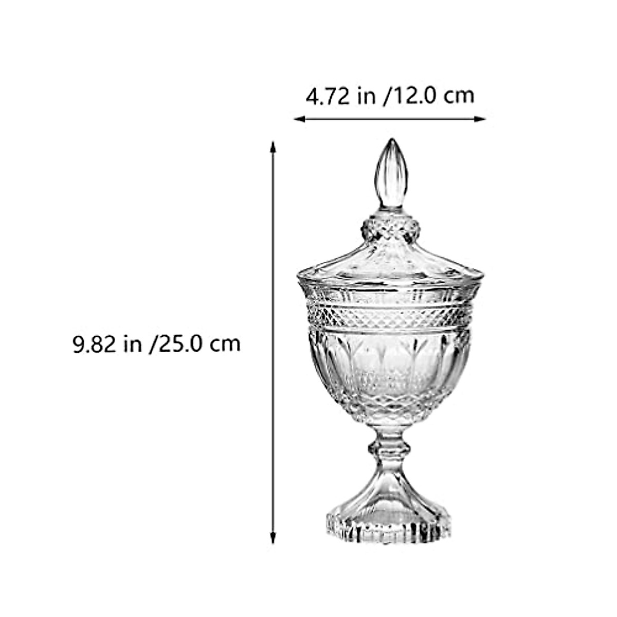 Cabilock Crystal Candy Jar Glass Candy Dish with Lid Biscuit Barrel Decorative Sugar Bowl Cookie Jar for Home Party Decor