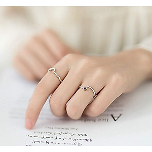 Celway Matching Friendship Rings for 2 Best Friends Sun and Moon Star Ring Bff for Womens Sterling Silver Band