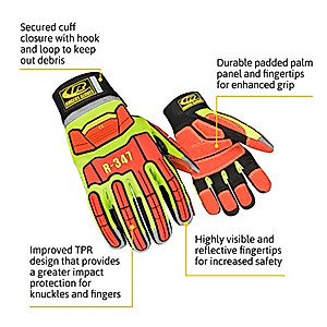 Glove, Rescue, Cut Resistant, L, Hi-Vis, Pr