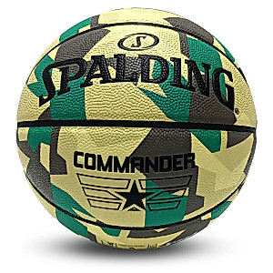 Spalding Commander Poly Series, Premium Rubber Indoor and Outdoor Basketball, Size 7