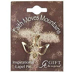 Cathedral Art (Abbey & CA Gift Open Golden Dove Inspirational Lapel Pin, One Size, Silver, 1 Count (Pack of 1)