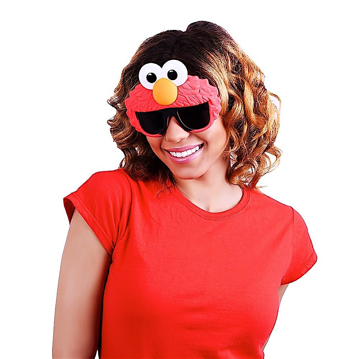 Sun-Staches Sesame Street Official Elmo Sunglasses, Costume Accessory, UV 400, One Size Fits Most, 8"