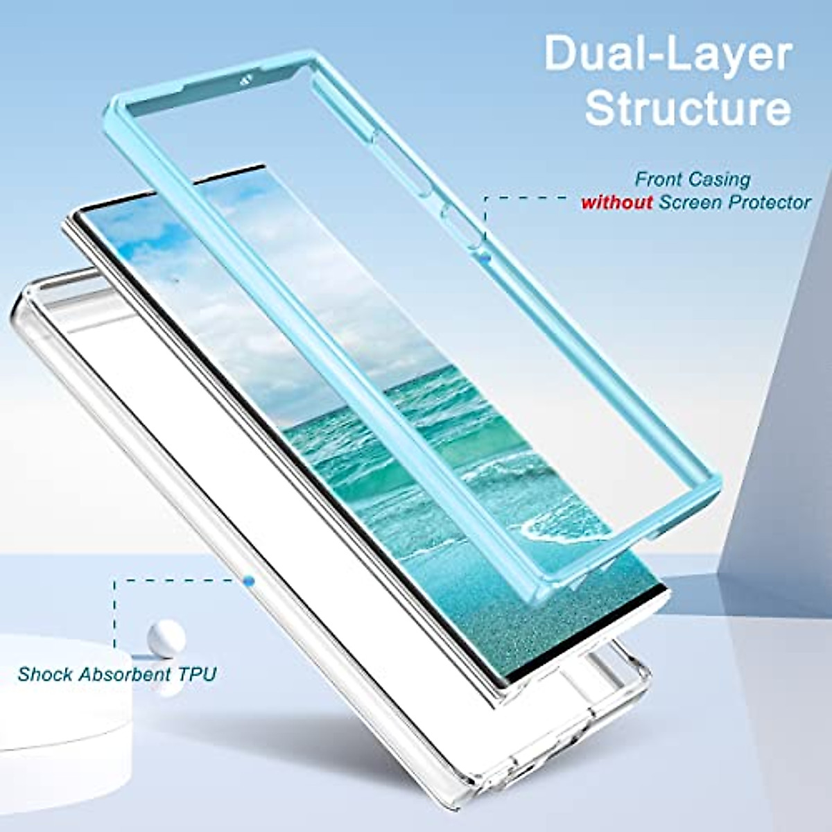 Turquiase for Samsung Galaxy S23 Ultra Case, Lightweight and Stylish Full Body Shockproof Protective Rugged TPU Case for Galaxt S23 Ultra