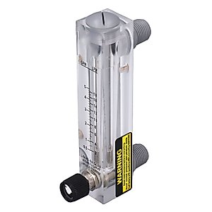 Liquid Flowmeter, Panel Type High Accuracy Water Meter Acrylic Transparent Adjustable Fluid Meter for Measure and Control The Rate of Liquid Medium, 0.5-5GPM
