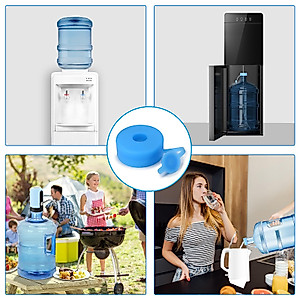 Myvision 3 and 5 Gallon Water Dispenser Caps, 5 Gallon Water Jug Cap, 5 Gallon Water Bottle Cap,Silicone Reusable Replacement Cap, Non Spill Bottle Caps for 2.1in/55mm Water Bottle-4 Pack