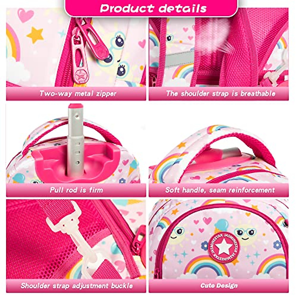 MOHCO Rolling Backpack 16 inch Kids Wheeled School Backpack Set for Boys and Girls