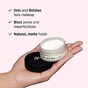 IT Cosmetics Bye Bye Pores - Poreless Finish Airbrush Powder - Universal Translucent Shade - Contains Anti-Aging Peptides, Silk, Hydrolyzed Collagen & Antioxidants - 0.23 oz