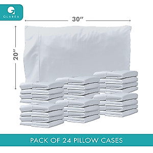 Pillow Cases Standard Size - Bulk 24 Pack White Pillow Cases Queen Size with Envelope Closure - Soft Microfiber Material for Comfortable Sleep, Sublimation and Air BnB Essentials