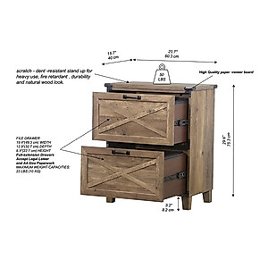 Saint Birch Oxford 2-Drawer Engineered Wood Lateral Filing Cabinet in Rustic Oak