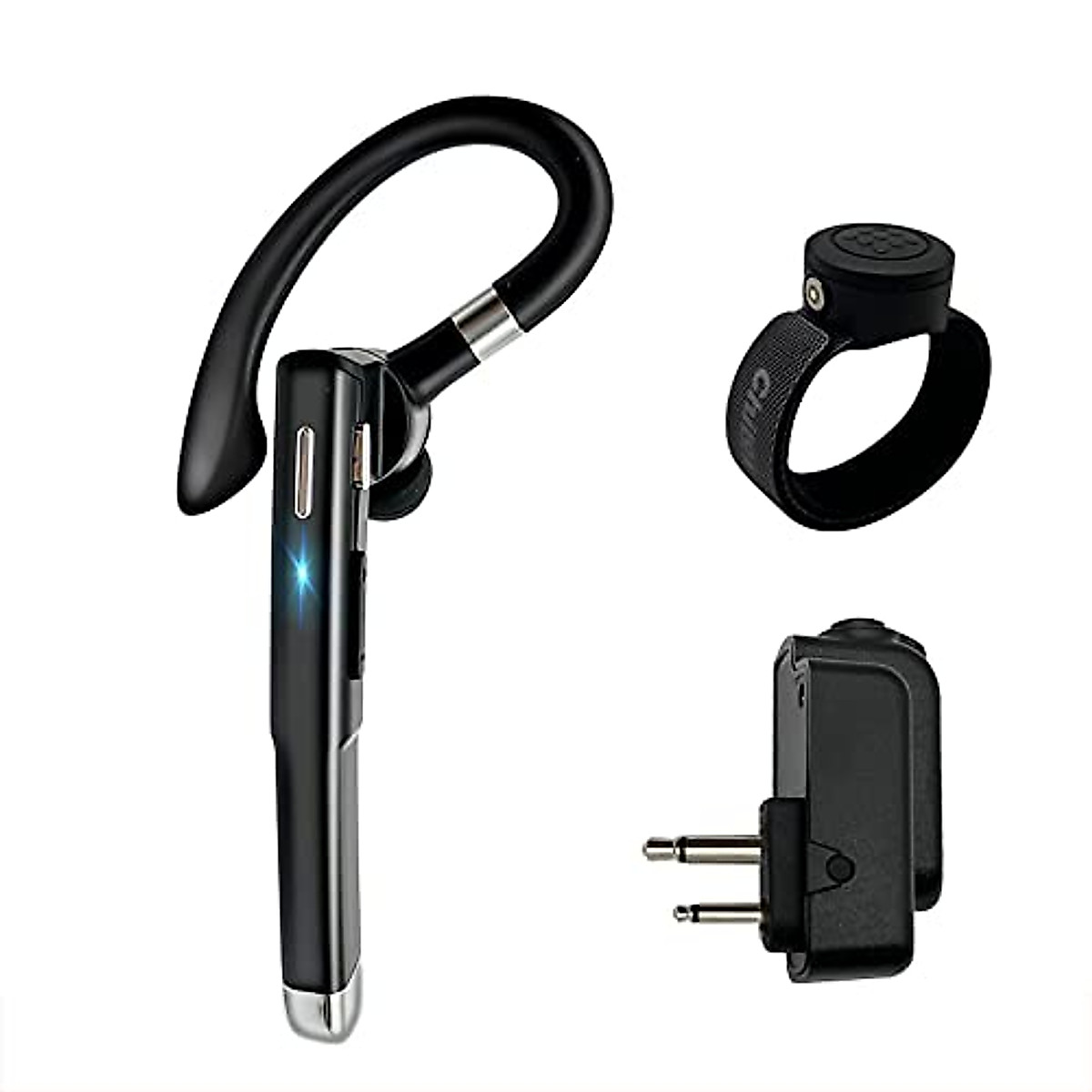 Walkie Talkie Bluetooth Headset PTT with Noise Cancelling Mic 2 Pin Wireless Earpiece Compatible with Motorola GP68 CP200 GP88 walkie talkies Radio HB-6A