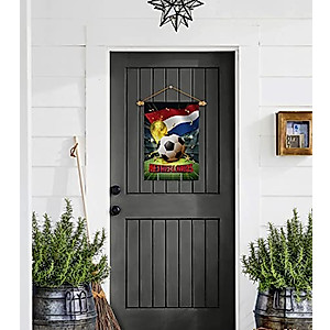 Ornament Collection World Cup Netherlands Garden Set Wood Sports Soccer Game Goal Ball Football Entertainment Activity Physical House Decoration Banner Small Yard Gift Double-Sided, Flag + Wall Dowel