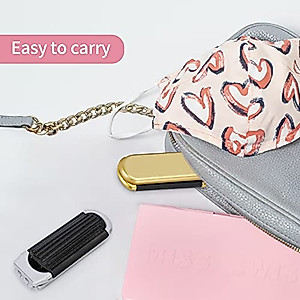 2Pcs Hair Brush With Mini Mirror, Travel Folding Pocket Hair Brush for Women Girls, Mini Massage Comb for Gym, Trip, Purse, Swimming (Gold&Silver)