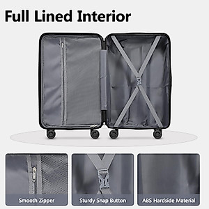 Strenforce Luggage Sets 20/24/28 inch Lightweight Suitcase Sets with Double Spinner Wheels TSA Lock For Travel Trips, mint green