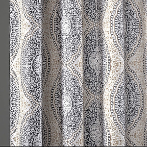 DriftAway Adrianne Thermal and Room Darkening Kitchen Tier Window Treatment Set of 2 Each 30 Inch by 24 Inch Plus 2 Inch Header Beige and Gray