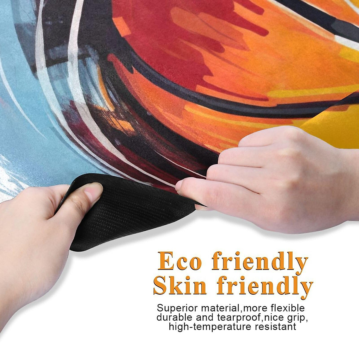 GOODOLD Basketball Yoga Mat, 71 x 26 Inch Non-slip Yoga Mats Folding Travel Exercise Mat Indoor Outdoor Gym Pilates with Storage Bag for Women Men