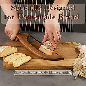 Flechazo Bread Knife for Homemade Bread - with Sourdough Lame Bread Scoring Tool and Replacement Stainless Steel Saw, Premium Serrated Blade for Effortless Slicing Bread, Sourdough and More