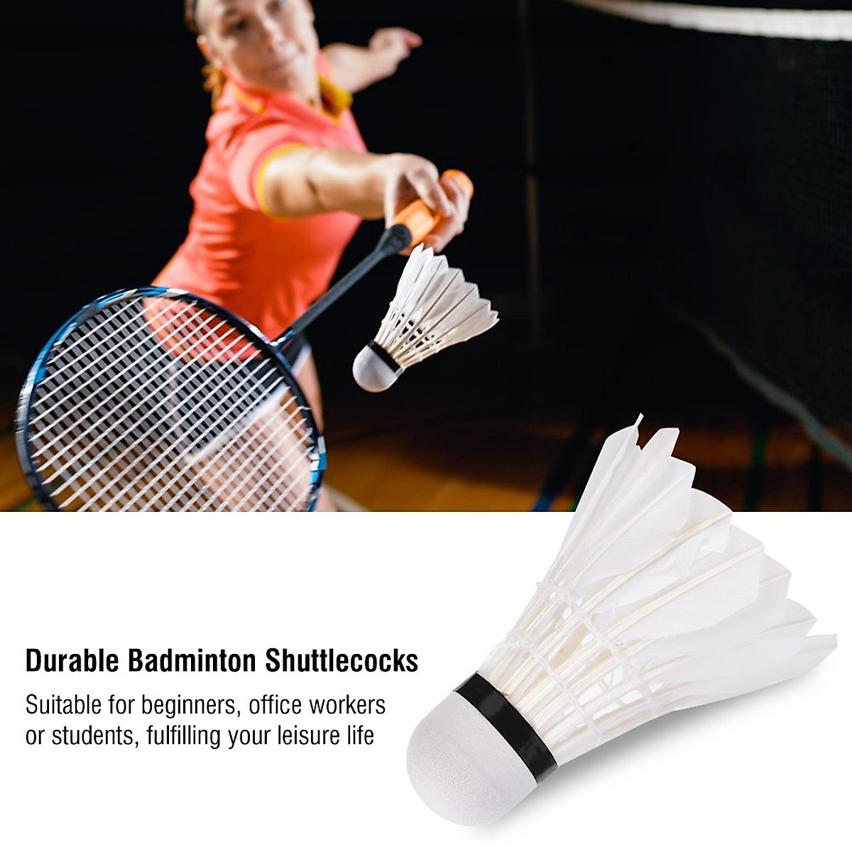 Tbest Goose Shuttlecocks,3Pcs Professional Training Sport Badminton Balls Birdies Badminton Shuttlecocks with Great Stability and High Speed for Outdoor Indoor Sport