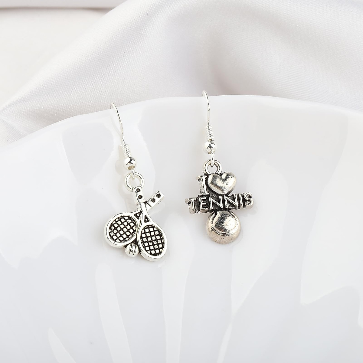 Tennis Earrings I Love Tennis Gift Sports Earrings Tennis Racket Jewelry Tennis Players Gift for Tennis Lovers Fans Tennis Earrings for Women