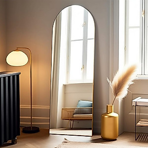 BEVERDY Arched Full Length Mirror - 18"58" Floor & Wall Mounted Mirror for Bedroom & Living Room, Gold