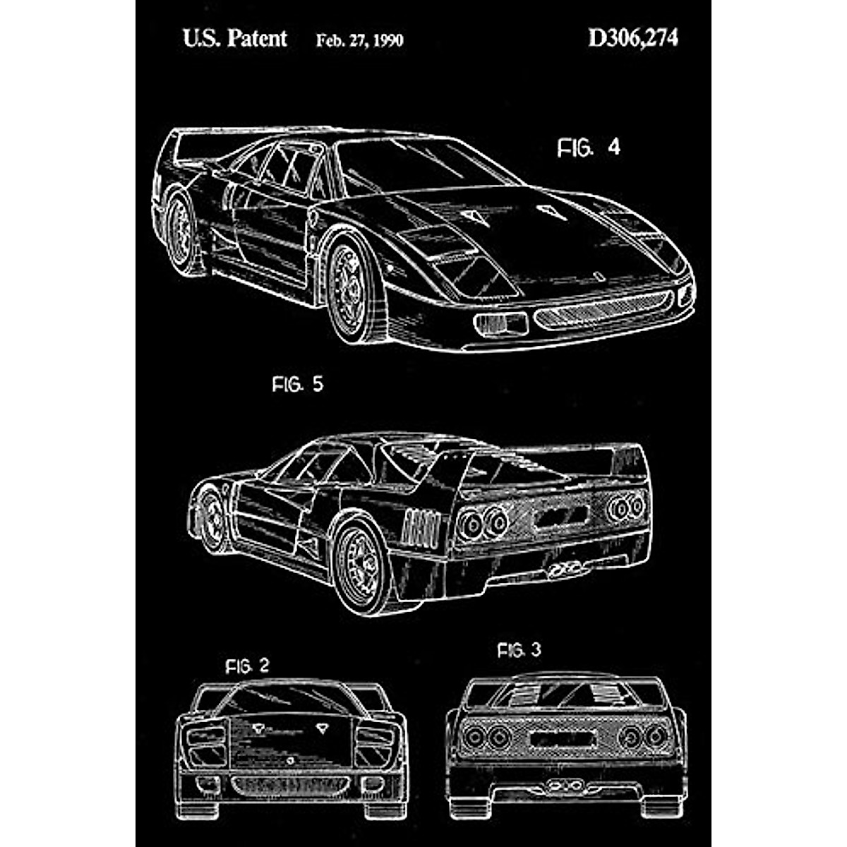 1990 - Ferrari F40 - L. Floravanti - Patent Art Magnet