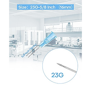 23G 5/8 Inch Needle Luer Lock Industrial Accessories, 100Pcs Individual Package Lab Tools for Refilling Liquid, Inks, Plant and Crafts