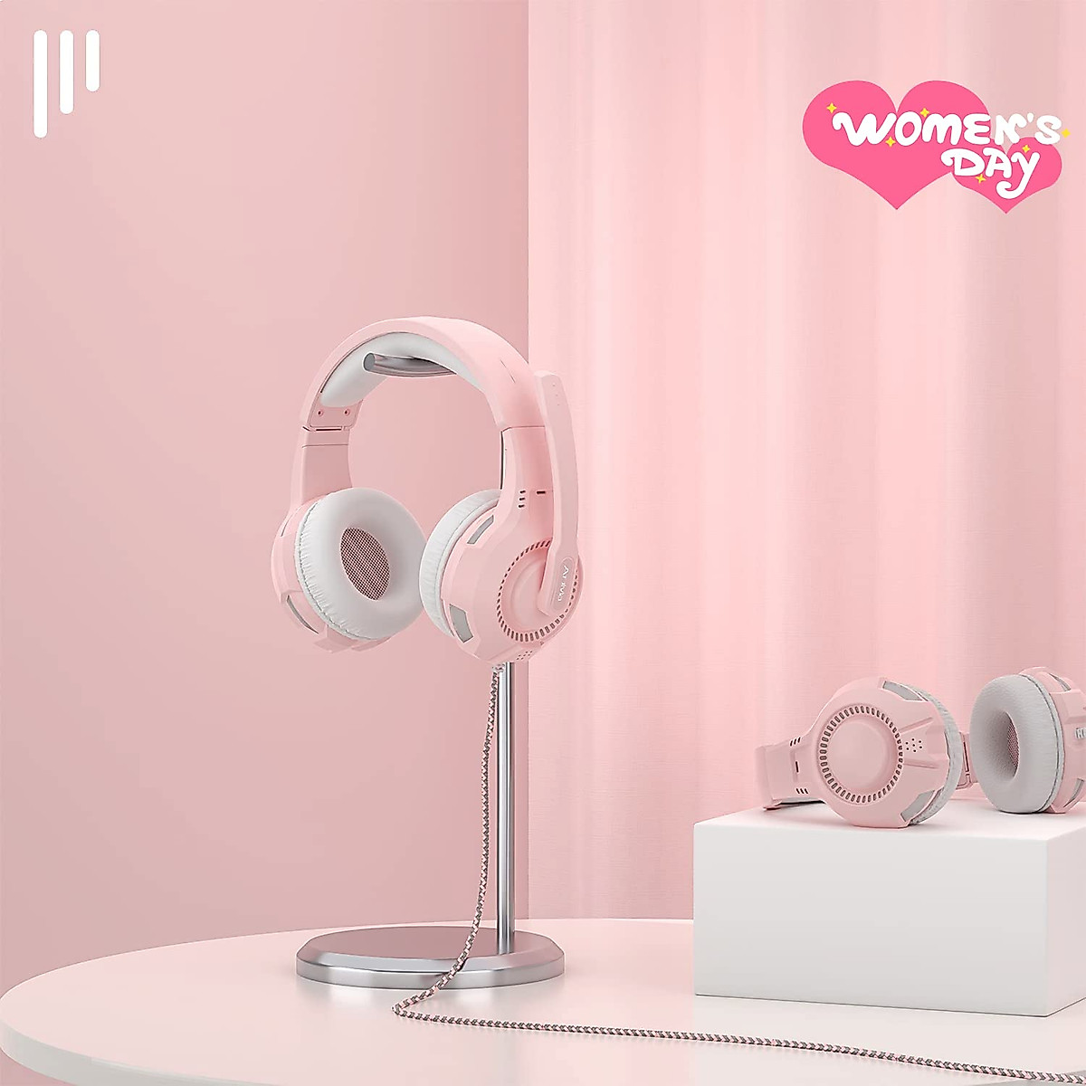 Anivia Headset Gaming Headsets - AH68S Wired Over Ear Headphone with Mic, Volume Control, Noise Isolating for Multi-Platform -Pink