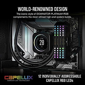 CORSAIR DOMINATOR PLATINUM RGB DDR5 RAM 64GB (2x32GB) 5200MHz CL40 Intel XMP iCUE Compatible Computer Memory - Black (CMT64GX5M2B5200C40)