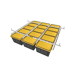 E-Z Garage Storage Alloy Steel Tote Slide PRO Overhead Garage Storage Rack - Organize Up to 15 Storage Tote Container Bins on The Ceiling, 88" x 80" x 3.5", White