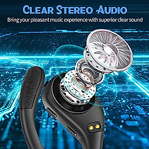 Bluetooth Headphones Wireless Earbuds Waterproof Over Ear Earhooks Bluetooth 5.3 Running Earphones with Wireless Charging Case Digital LED Display Built-in Mic Headset for Sport Running Workout Gym