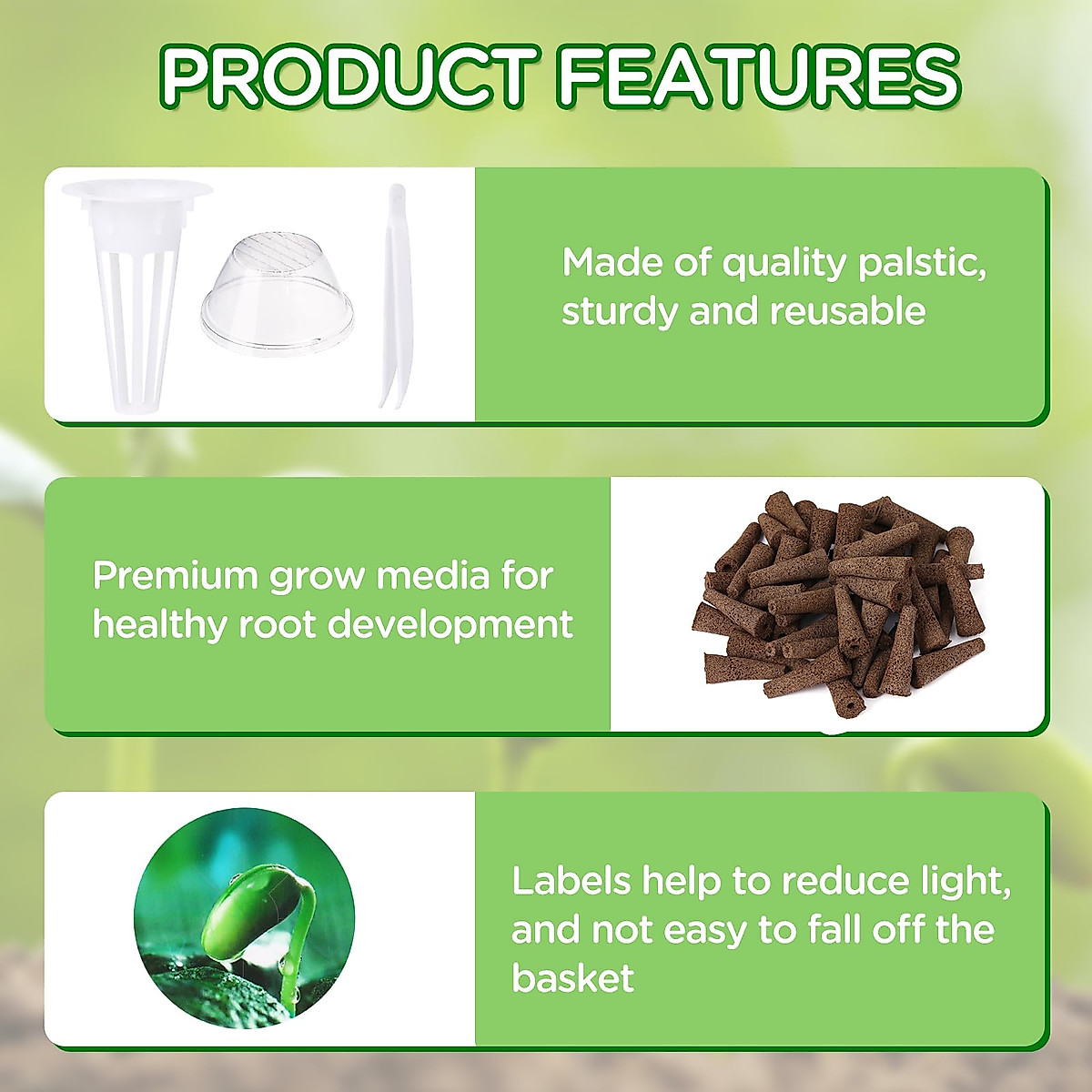 130pcs Seed Pod Kit for Aerogarden, Liquid Plant Food Hydroponic Pods Supplies Grow Cilantro Herbs Garden Pods Kit Indoor with 50 Grow Sponges,14 Grow Baskets, 50 Pod Labels, 14 Grow Domes, 2 Tweezers