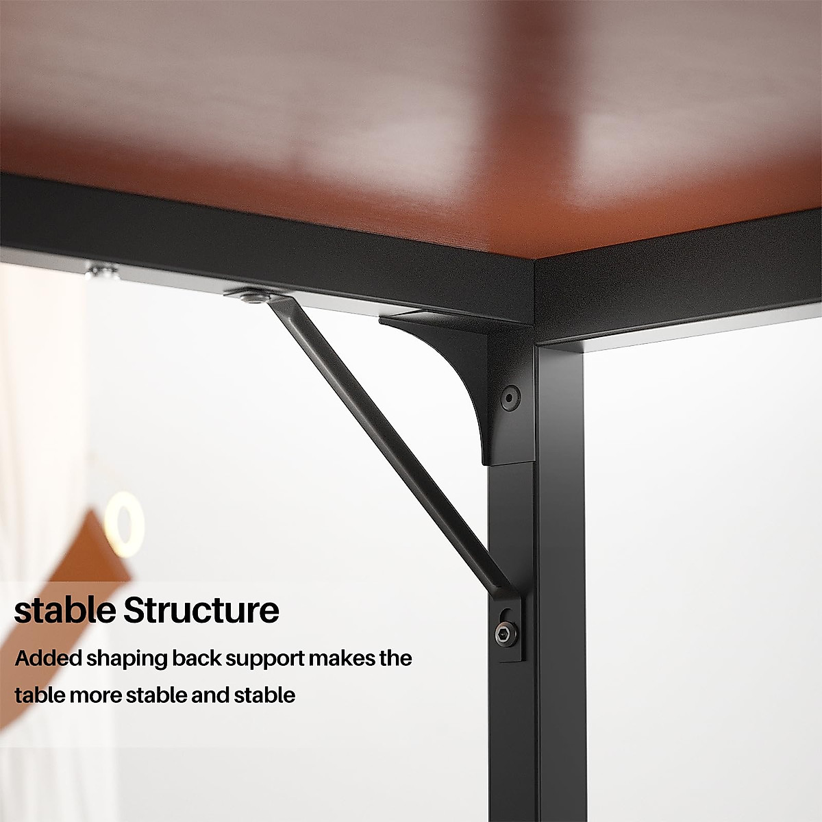 Foxemart Writing Computer Desk Modern Sturdy Office Desk PC Laptop Notebook Study Table for Home Office Workstation, Black